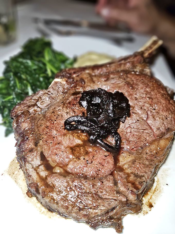 The star of the show: a ribeye with the kind of sear that makes you want to write thank-you notes to whoever invented fire.