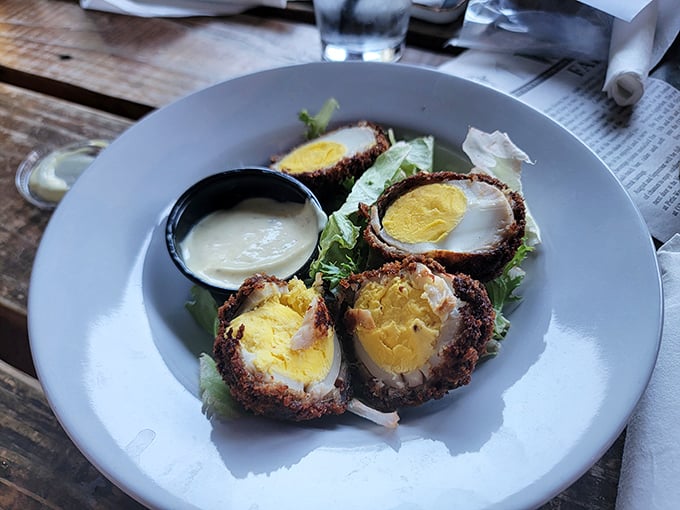 Scotch eggs – where breakfast meets bar food in a crispy-coated marriage that would make both your cardiologist and taste buds take notice.