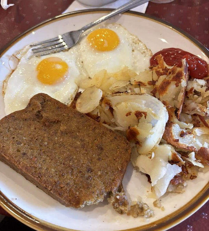 Scrapple, sunny-side eggs, and hash browns—the holy trinity of Pennsylvania breakfast that separates the tourists from the locals.