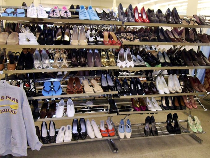 The Imelda Marcos dream collection. From sensible flats to dancing shoes, there's footwear here that's ready for its second act on new adventures.