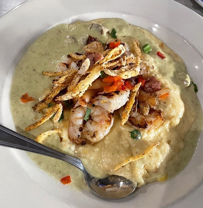Shrimp and grits so creamy and flavorful, you'll want to write home about it – even if home is just across town.