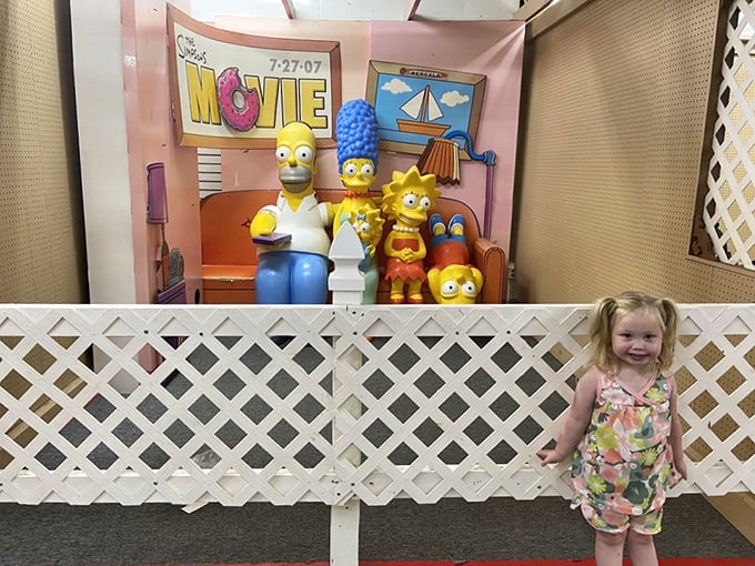 The Simpsons display proves everything eventually becomes collectible—even America's favorite dysfunctional cartoon family has found a second home here.