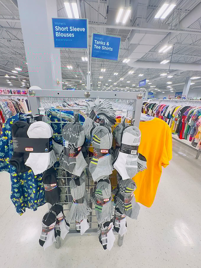 Even the sock display is meticulously organized. Who knew there could be such artistry in arranging ankle-high cotton blends?