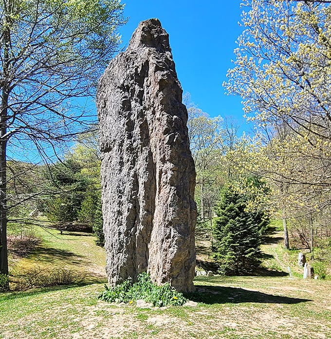 This megalith stands like nature's exclamation point, a stone sentinel that's been practicing its pose for millennia.