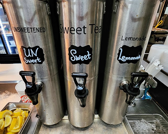 The three beverage musketeers of the South: unsweet tea, sweet tea, and lemonade – choose your weapon in the battle against Georgia heat.