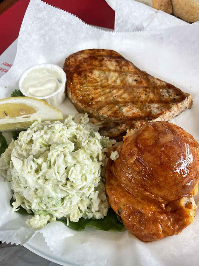 Mesquite-grilled swordfish that makes you wonder why you ever bothered with fancy sauces. Sometimes perfection needs nothing more than fire and fish.