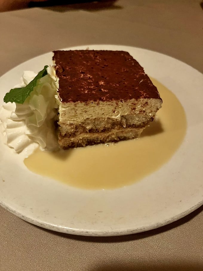 The tiramisu offers the perfect sweet finale – layers of coffee-soaked goodness that somehow manages to be both rich and light at the same time.
