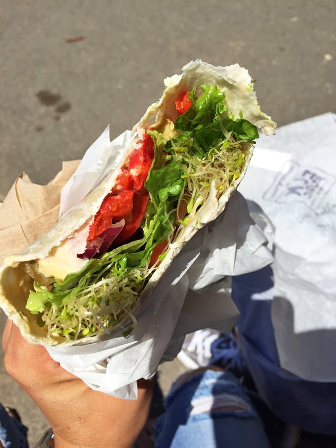This colorful veggie wrap bursts with fresh ingredients, proving that healthy eating doesn't have to sacrifice flavor or satisfaction. 