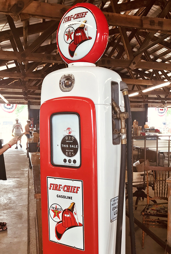 This restored Fire-Chief Texaco pump isn't just gas station memorabilia – it's automotive poetry from an era when attendants checked your oil and cleaned your windshield.