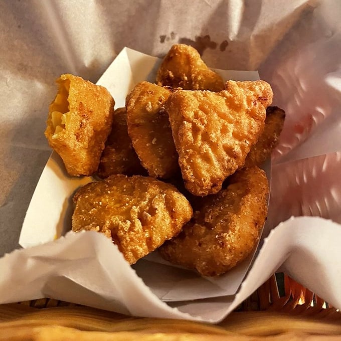 Mac and cheese wedges: where comfort food gets dressed up for a night on the town. Crispy outside, creamy inside—like the best of Wisconsin itself.