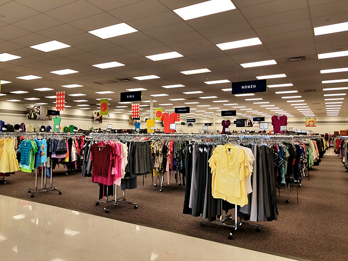 Fashion archaeology at its finest—dig through these racks and unearth everything from last season's trends to vintage gems.