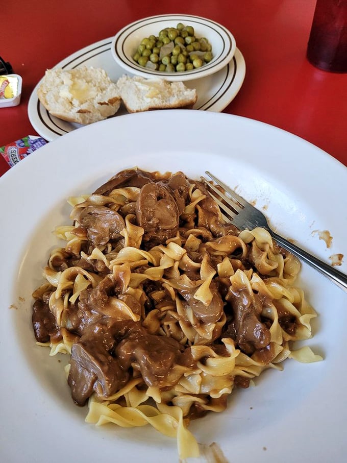 Plot twist: beef stroganoff for breakfast, because sometimes noodles need their morning spotlight too.