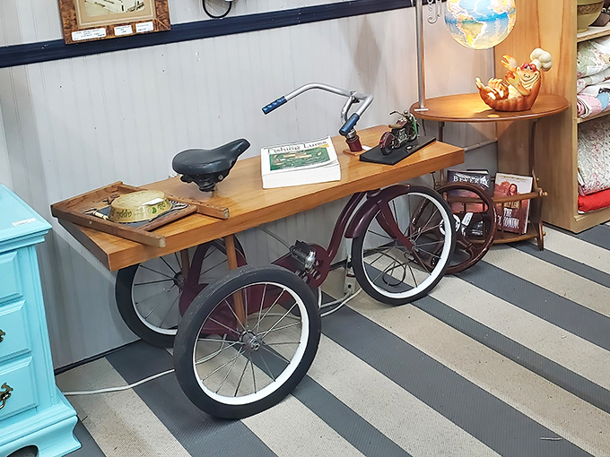 Not just a bicycle—it's a desk on wheels! Part transportation, part conversation piece, all character. Pedaling nowhere never looked so stylish.