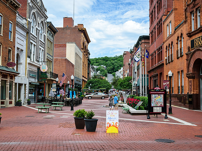 Downtown Cumberland's colorful storefronts invite window shopping without the wallet-emptying pressure of big-city retail therapy.