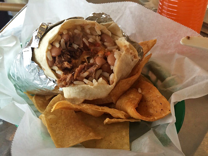 The burrito that launched a thousand road trips. Wrapped in foil like the precious gift to humanity that it is.
