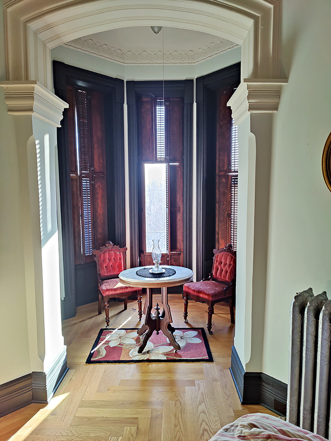 A secluded nook where Victorian ladies might have gossiped over tea now offers a quiet spot for contemplation – or plotting your next novel.