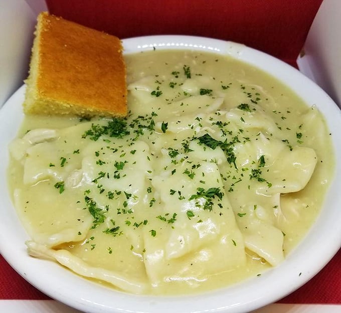 Chicken and dumplings that would make your grandmother both proud and jealous. The ultimate comfort food that feels like a warm hug for your insides.