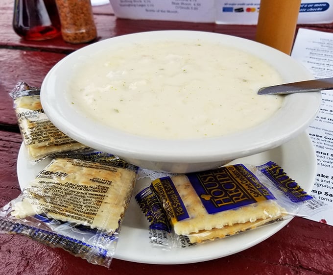 Cream of crab soup so rich and satisfying, it could make a grown waterman weep tears of joy.