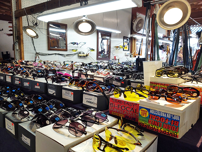 Sunglasses as far as the eye can see—which is pretty far when you're wearing the right pair. Florida's unofficial uniform component awaits.