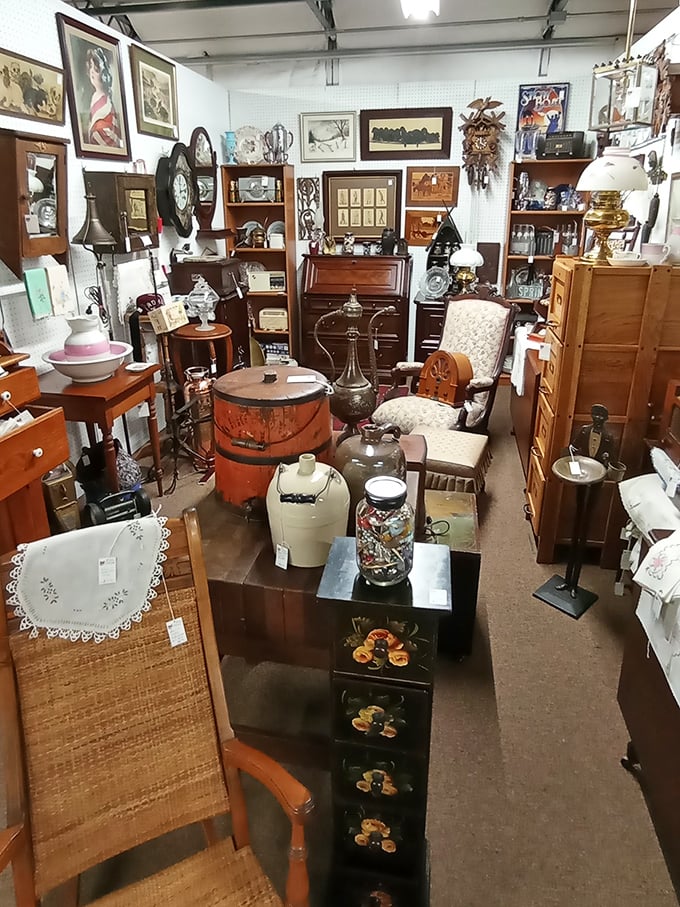 Time travel isn't science fiction—it's this vendor booth. Antique furniture, vintage photographs, and century-old curiosities create a perfectly preserved slice of yesterday.