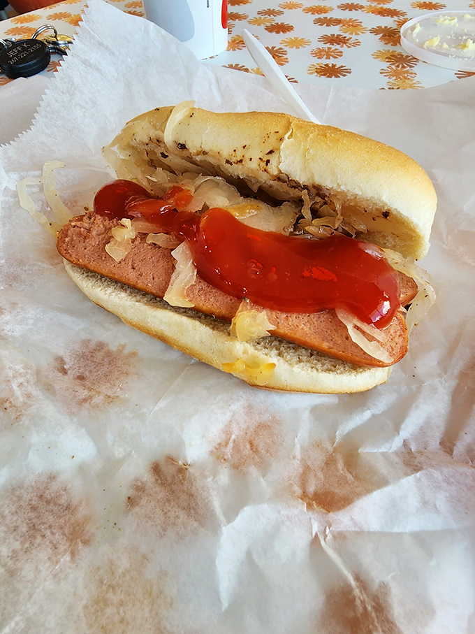 Hot dogs are the unsung heroes of American cuisine, and Speck's version—loaded with kraut and condiments—proves simplicity can be revolutionary.