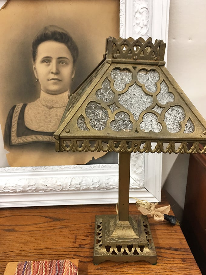 This isn't just a lamp—it's illuminated history. The intricate metalwork and glass panels create a warm glow that no modern lighting can match.