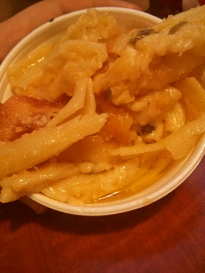 Mac and cheese that doesn't just hug your soul—it gives it a full-on bear embrace. Those crispy edges are where childhood memories and adult appreciation meet.