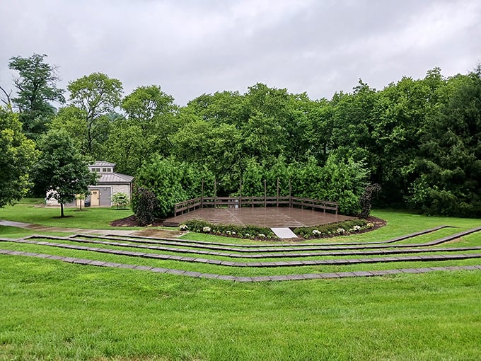 The amphitheater awaits its next performance, a natural stage where even amateur musicians sound better thanks to forgiving acoustics. 