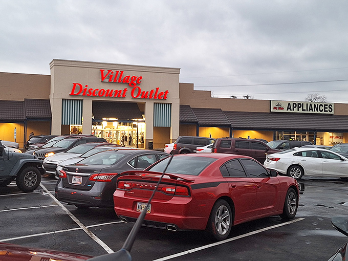 Even the parking lot tells a story—full of cars whose owners are inside, hunting for that perfect find worth bragging about later.