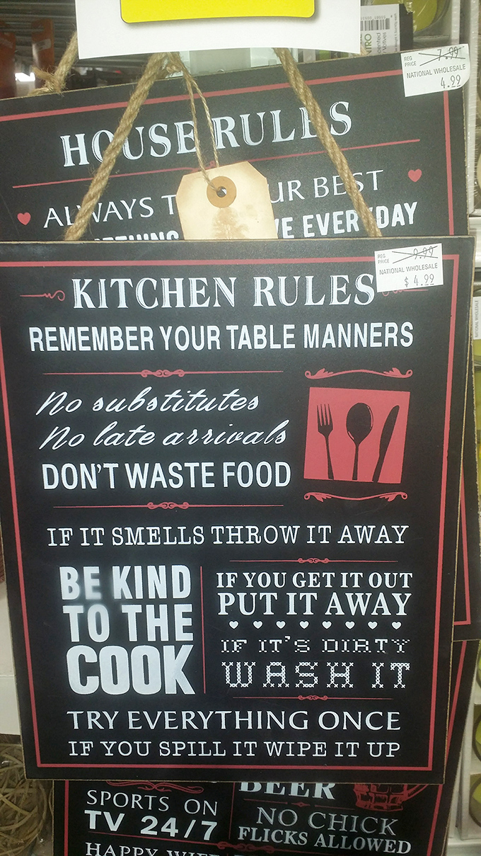 Kitchen wisdom for under $5 – life advice that costs less than your morning latte but lasts considerably longer.