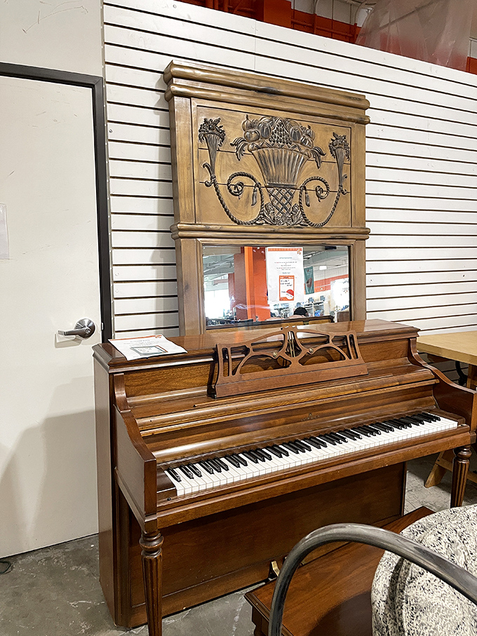This isn't just a piano—it's a conversation piece with keys, telling stories of cocktail parties and sing-alongs from another era.