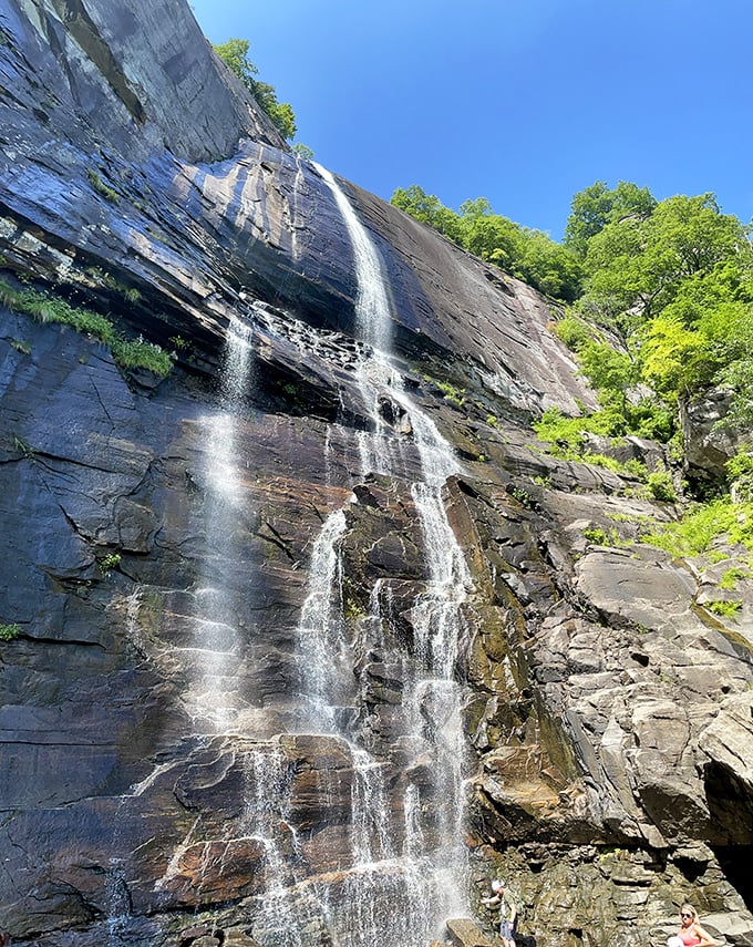 Water cascading 404 feet down ancient rock faces – Mother Nature's version of a shower scene that's been running for millions of years.