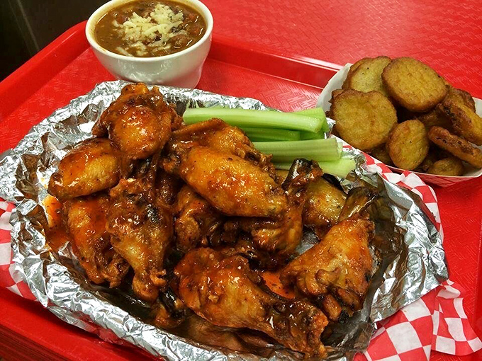Wings that make you wonder if chickens in Georgia have been secretly working out. That sauce could make cardboard taste good.