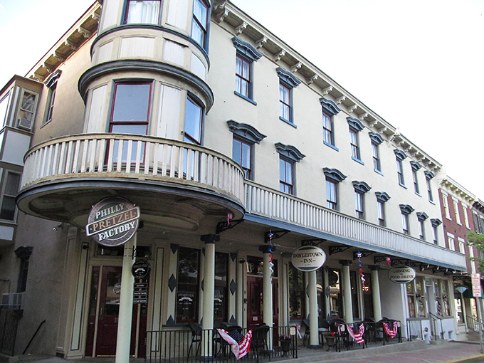 Doylestown's town square has that Norman Rockwell quality – a slice of Americana where you half-expect to see kids riding bikes with baseball cards in the spokes.