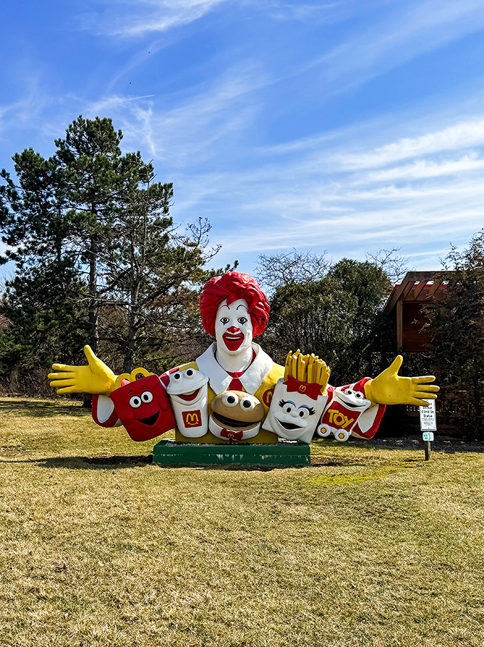The happiest meal crew got super-sized! Ronald's hair could double as a beach umbrella. 