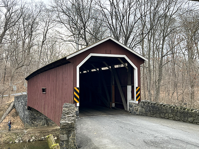 Kurtz's Mill Bridge nestles into its landscape like it grew there naturally—Pennsylvania's answer to Middle-earth architecture.
