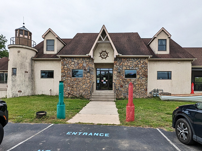 Kathy's stone and lighthouse exterior looks like it belongs on a postcard—but it's the crab feasts inside that steal the show.