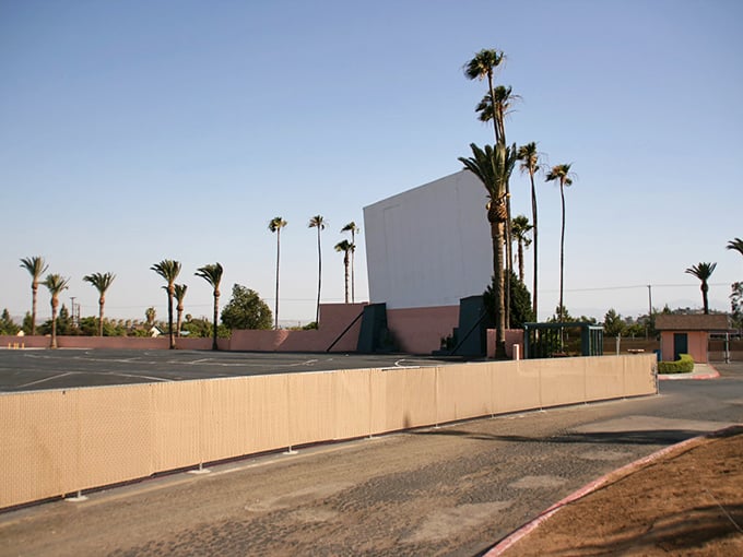 Riverside's Rubidoux Drive-In—where desert mountains provide the perfect backdrop for Hollywood's latest offerings.