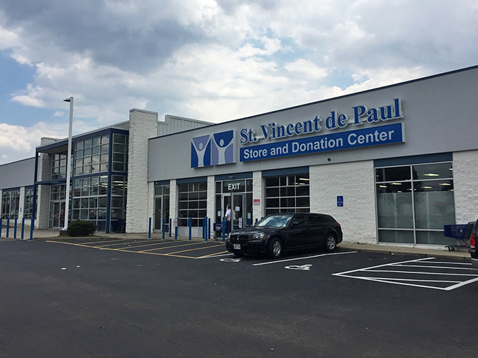 St. Vincent de Paul's modern facility gleams in the sunlight – a temple of thrift where your dollars do double duty.