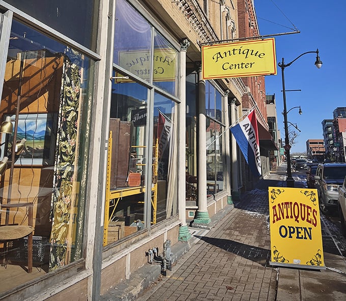 Downtown treasure trove! This unassuming storefront hides enough vintage goodies to furnish a time traveler's apartment.