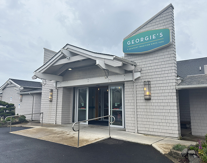 The welcoming entrance to Georgie's promises seafood with a view – and delivers on both counts magnificently.