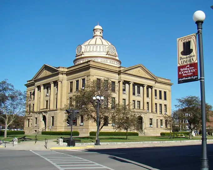 Lincoln's courthouse dominates the skyline with its impressive dome. When government buildings were designed to inspire awe, not yawns.