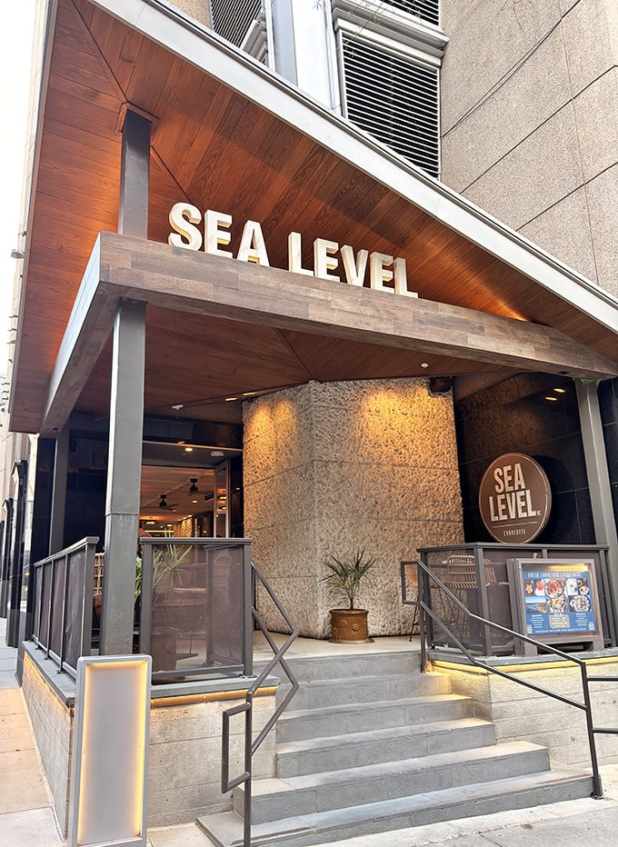Warm wood tones and sleek design make Sea Level the James Bond of seafood spots—sophisticated, cool, and surprisingly approachable.