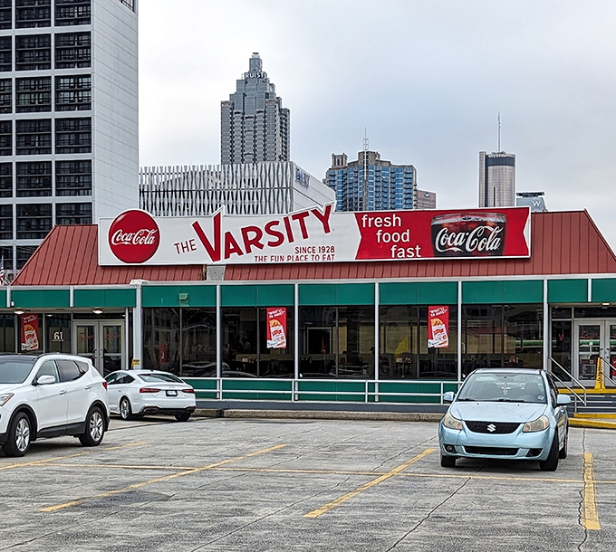 With the Atlanta skyline behind it, The Varsity isn't just serving burgers – it's serving up a slice of Georgia history.