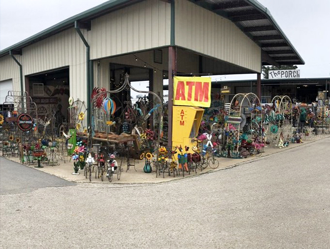 Even ATMs get the rustic treatment, ensuring your bargain-hunting spree never hits financial roadblocks unexpectedly.