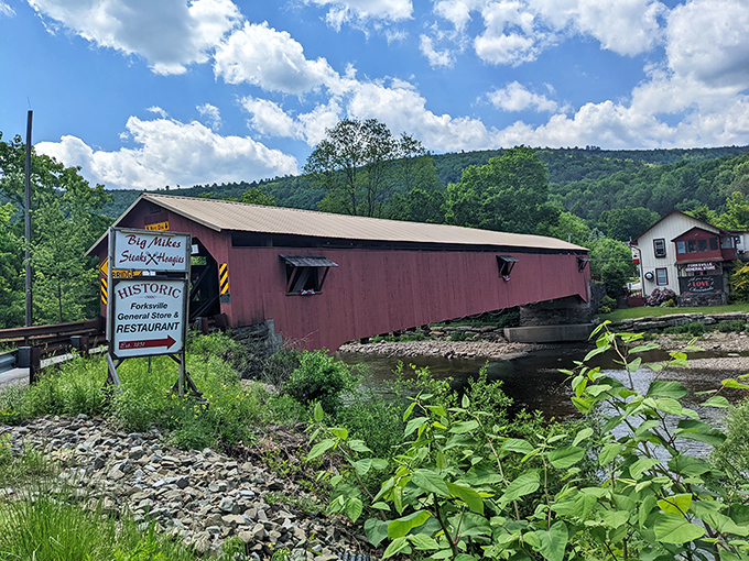 "Historic Forksville" isn't just a sign—it's an invitation to step back in time while your GPS recalculates in confusion.