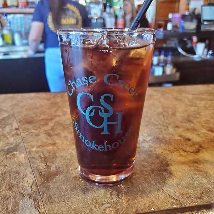 Not just any drink, but a proper Chase Creek branded experience—because even your beverage should know where it came from.