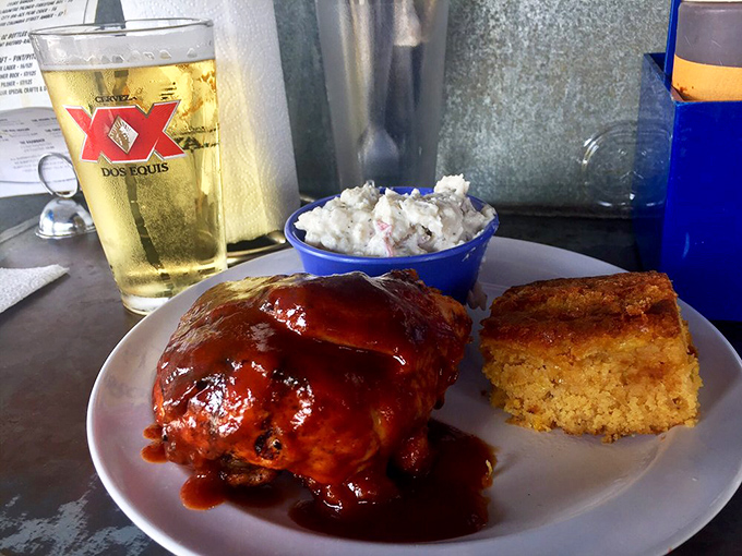 When BBQ sauce meets perfectly smoked meat alongside golden cornbread, it's not just dinner—it's a reason to reschedule everything else.