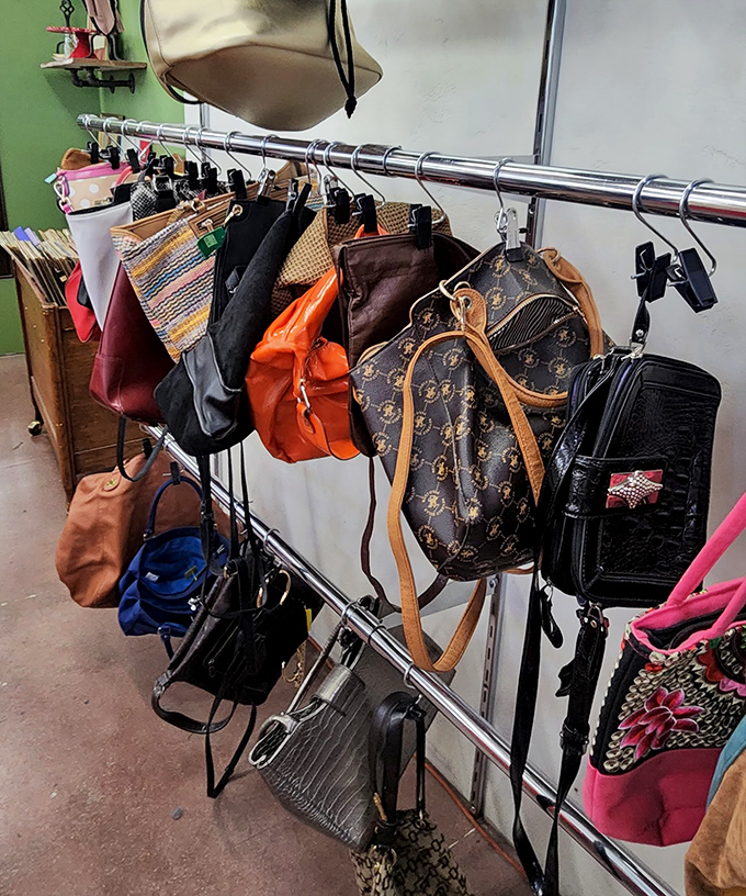 Handbag heaven for the fashion archaeologist. That designer lookalike might actually be the real deal—treasure hunting at its finest!