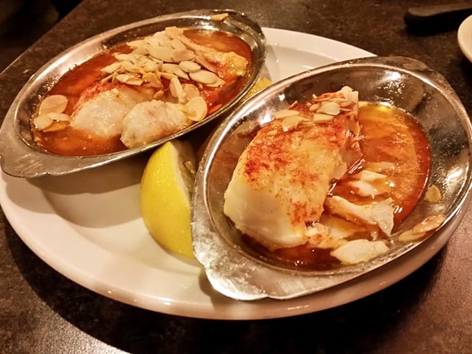 The seafood options prove York isn't just about beef. These baked fish dishes, topped with almonds and served with lemon, offer a lighter alternative to red meat indulgence.